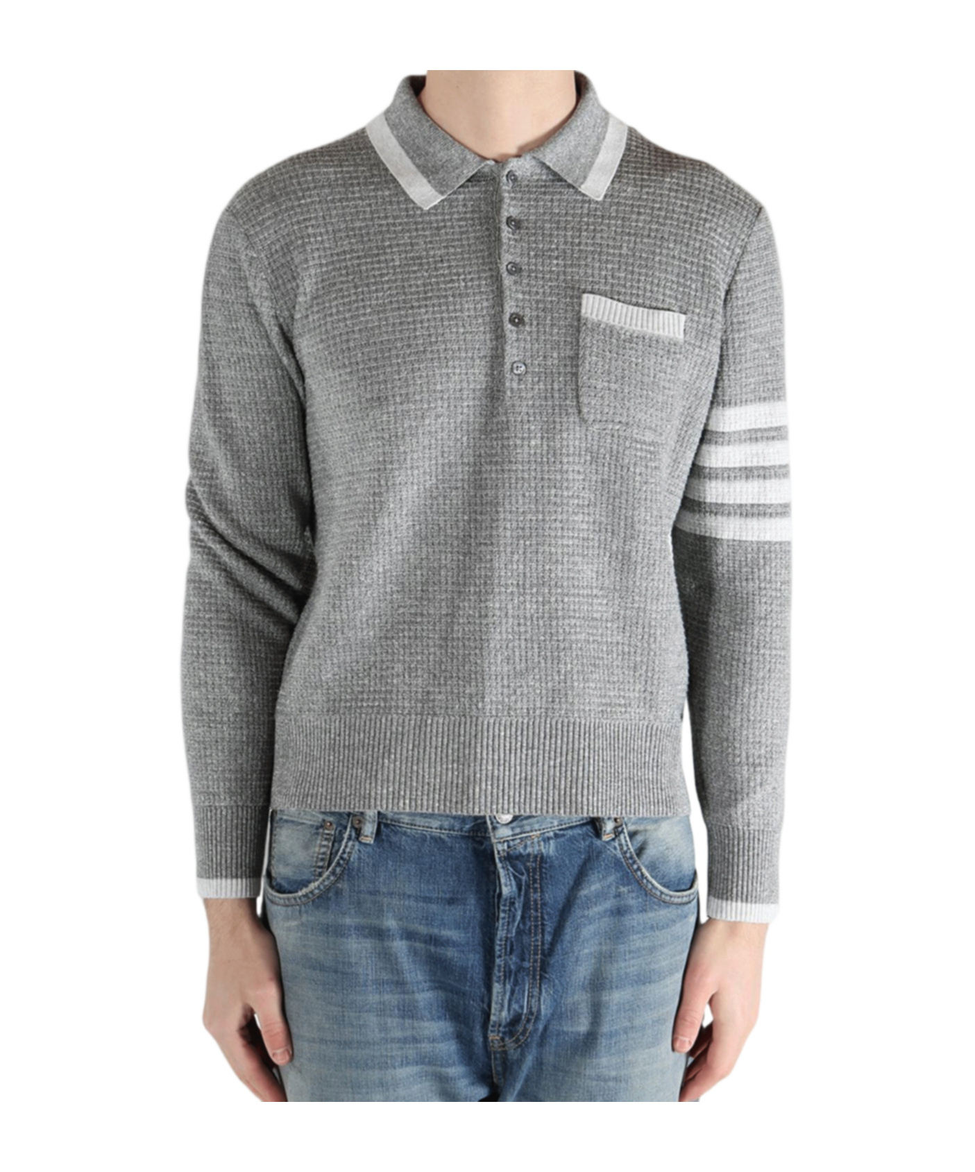 THOM BROWNE Thom Browne Knitted Polo Shirt